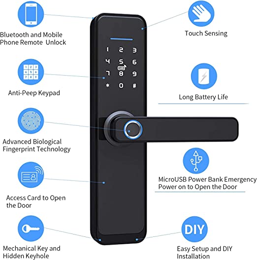 خرید و قیمت قفل در هوشمند به همراه اثر انگشت و صفحه کلید مدل Smart Lock ...